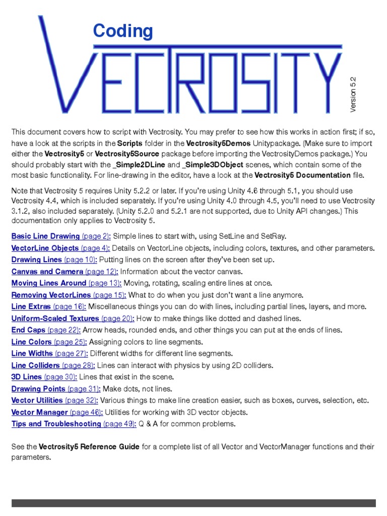 Vectrosity 5 Coding | PDF | Texture Mapping | Parameter (Computer Programming)