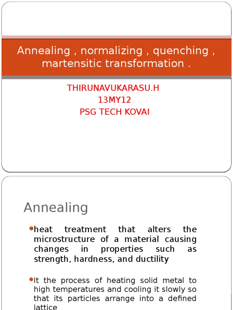Annealing Normalizing Quenching | PDF | Annealing (Metallurgy) | Heat ...