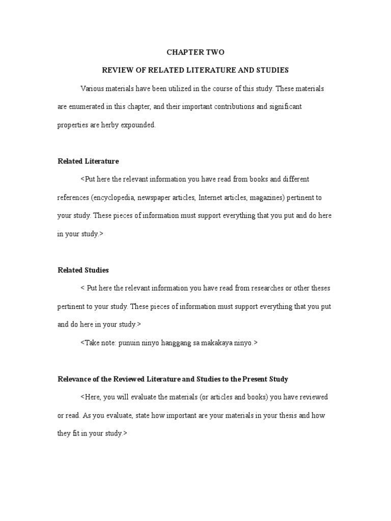 Chapter Two Review of Related Literature and Studies | PDF