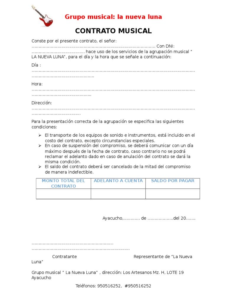 Contrato Musical | PDF