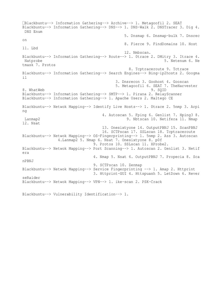 Blackbuntu Hierarchy | PDF | Science & Mathematics | Computers