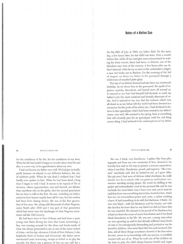 Baldwin - Notes of A Native Son | PDF