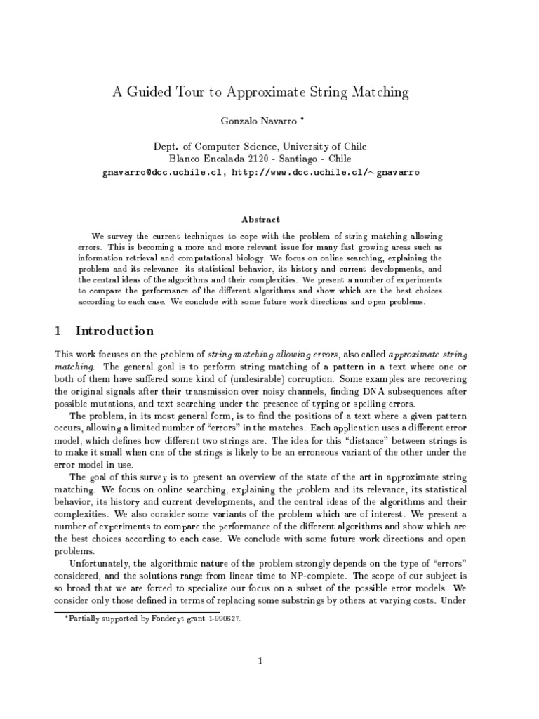 Aproximate String Matching | PDF | Teaching Methods & Materials | Computers