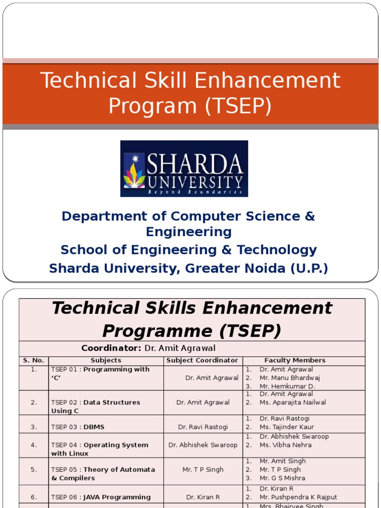 Technical Skill Enhancement Program (TSEP) | Relational Database ...