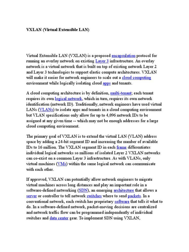 VXLAN basics and use cases (when / when not to use it | PDF | Computer Network | Cloud Computing