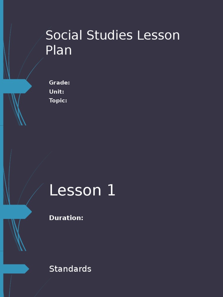 Social Studies Lesson Plan Overview | PDF | Career & Growth