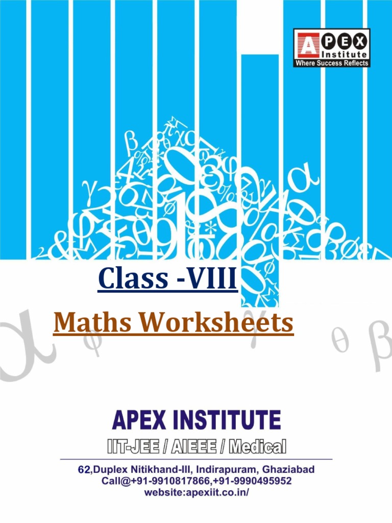 Class VIII Maths Worksheets PDF | PDF | Rectangle | Fraction (Mathematics)