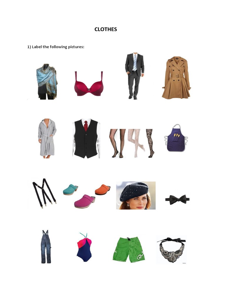 Exam Clothes Vocabulary | PDF