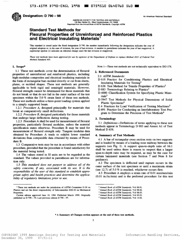 ASTM D790 Standard Overview | PDF