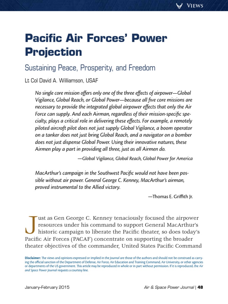 Pacific Air Forces' Power Projection: Sustaining Peace, Prosperity, and ...