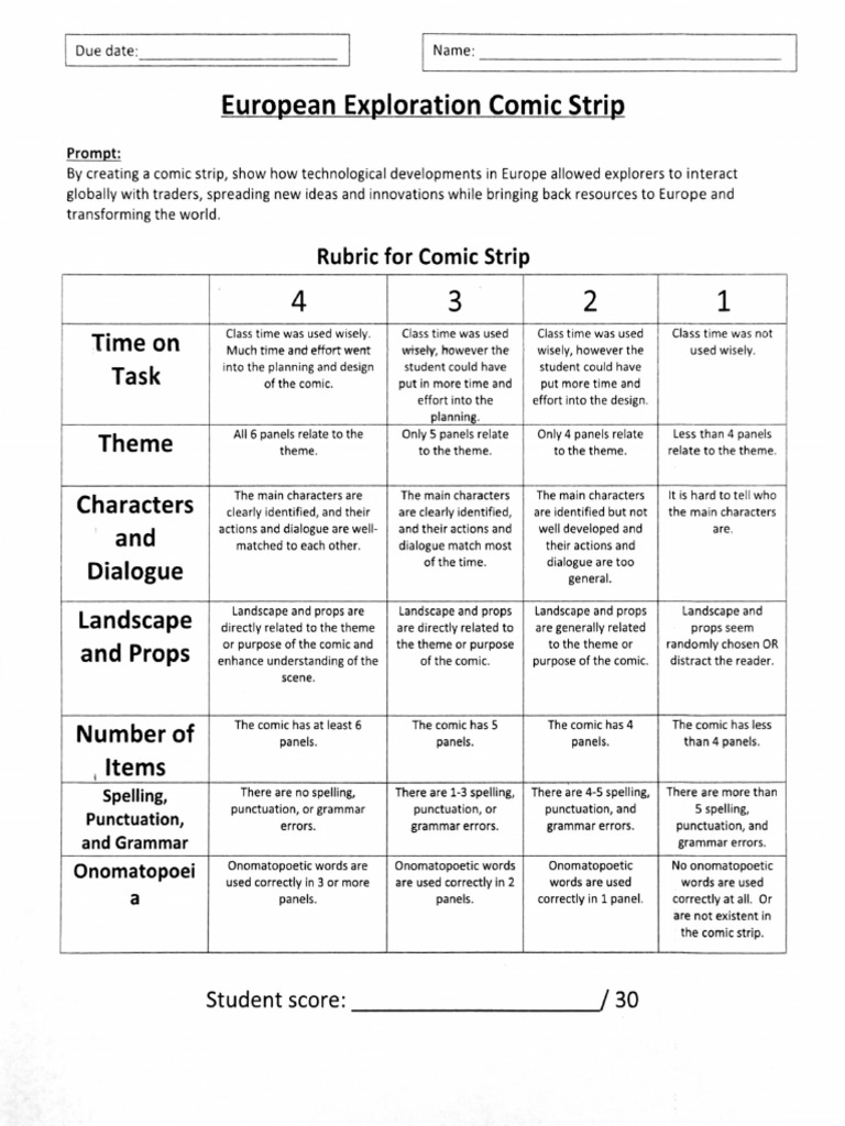 23 European Exploration Comic Strip | PDF