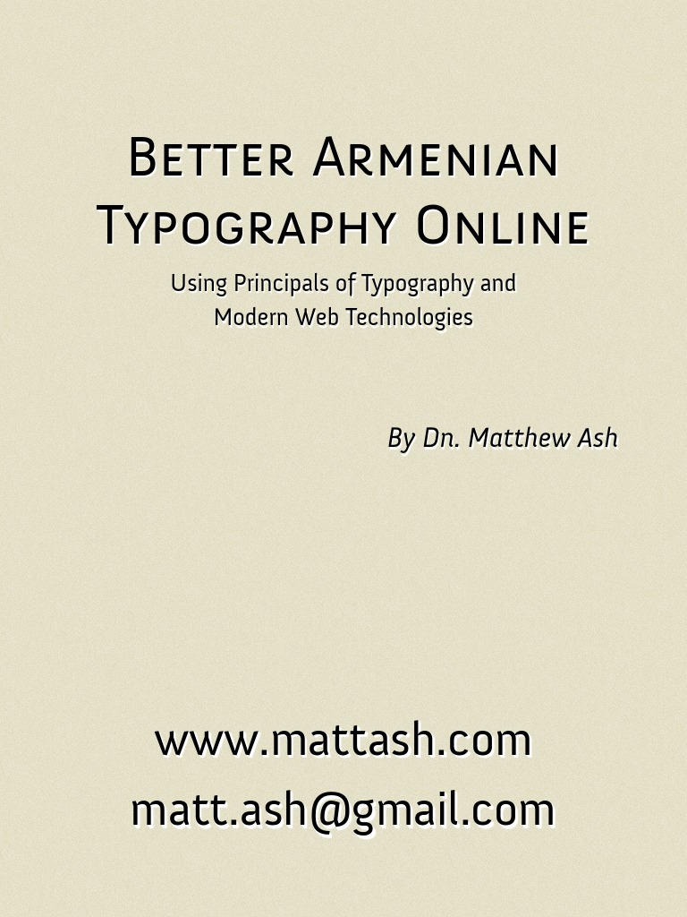Better Armenian Typography in Web Design | PDF | Typefaces | Arial