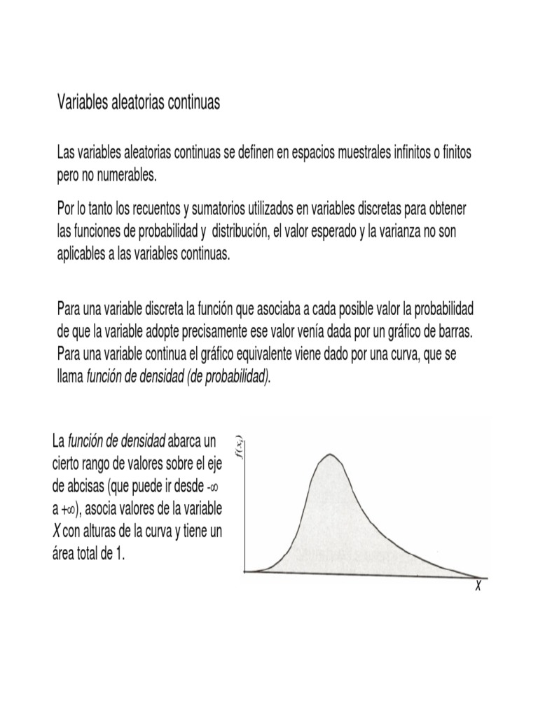Variables Aleatorias Continuas | Descargar gratis PDF | Variable aleatoria | Función de densidad ...
