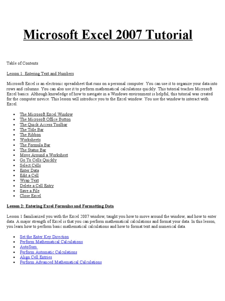 MS Office Excel 2007,2003,2002,1997 | PDF | Microsoft Excel | Spreadsheet