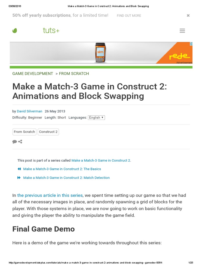 Make A Match-3 Game in Construct 2 - Animations and Block Swapping ...