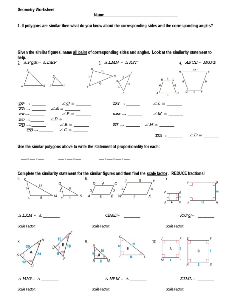 Scale Factor and Dilations Review | PDF | Triangle | Euclidean Geometry