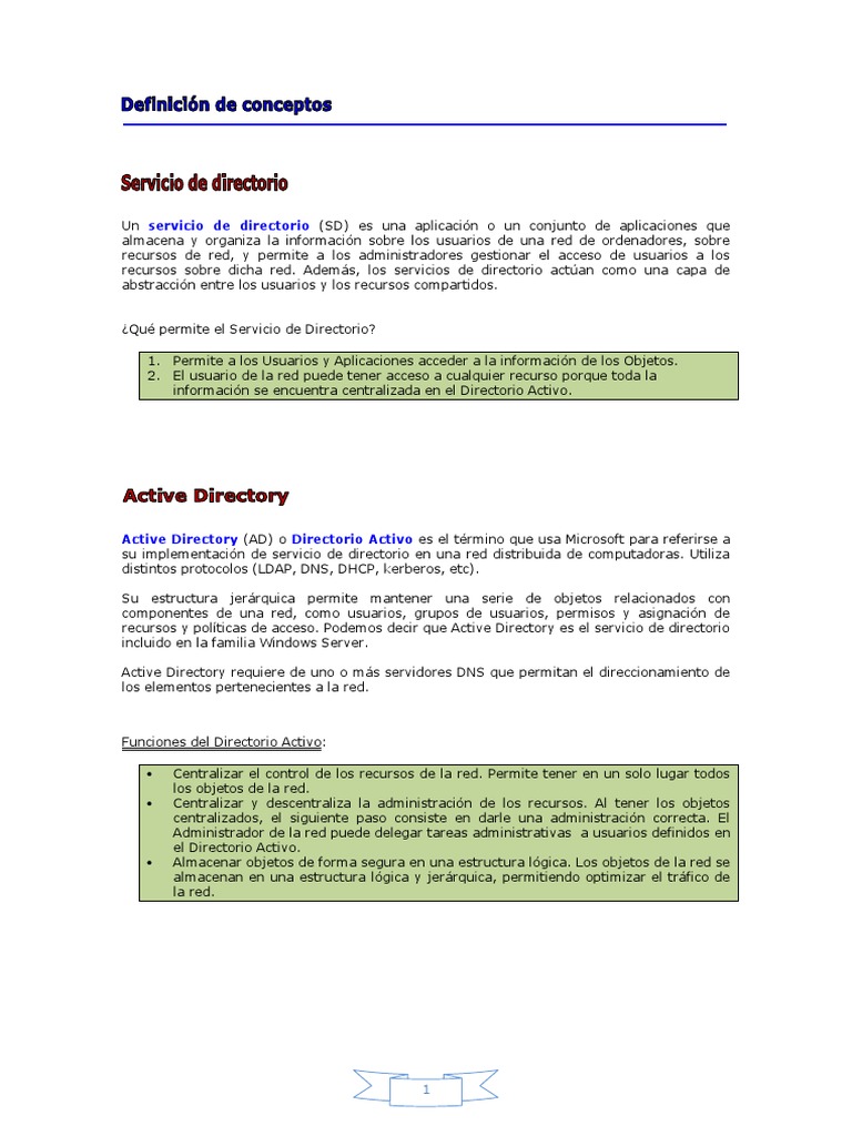 Active Directory | Descargar gratis PDF | Directorio Activo | Red de ...