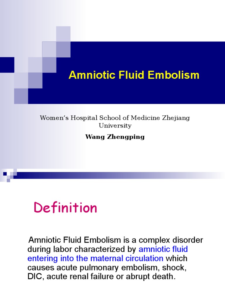 Amniotic Fluid Embolism | PDF | Circulatory System | Embolism