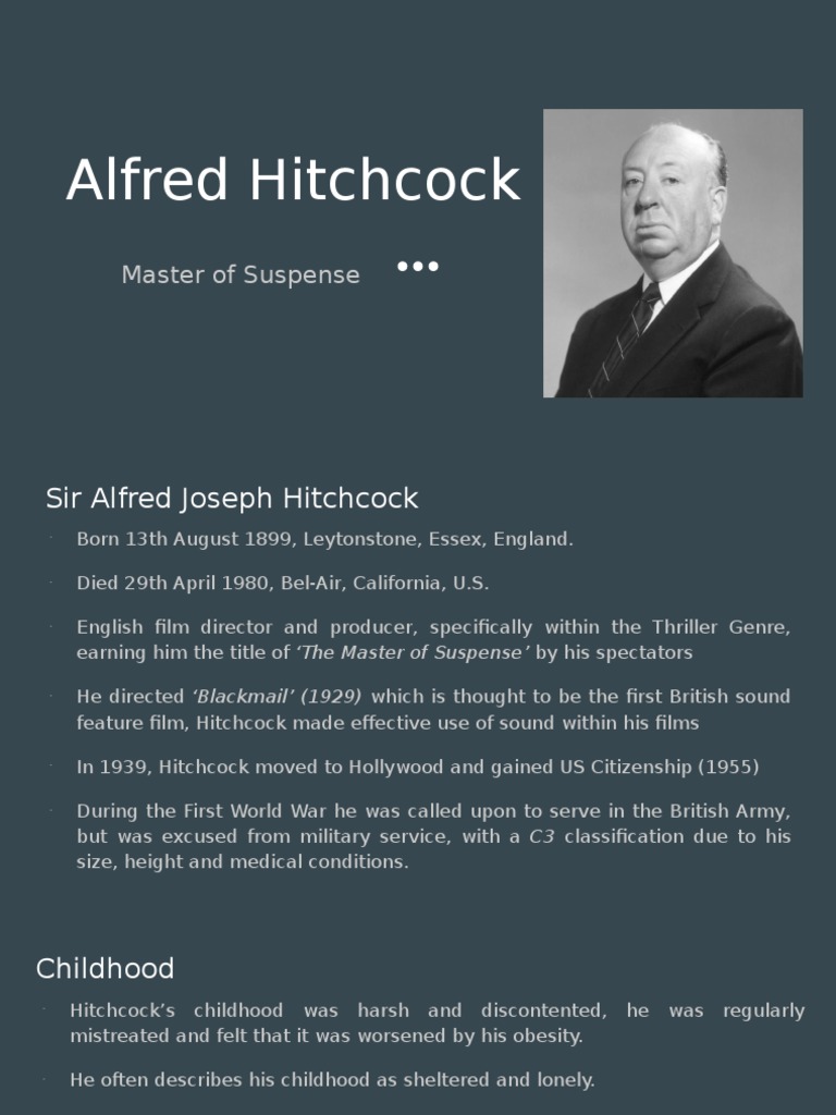 Alfred Hitchcock (Media Studies) | PDF | Alfred Hitchcock | Thriller ...