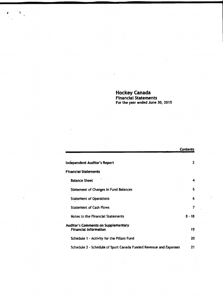 Hockey Canada: Financial Statements | PDF | Financial Audit | Equity ...
