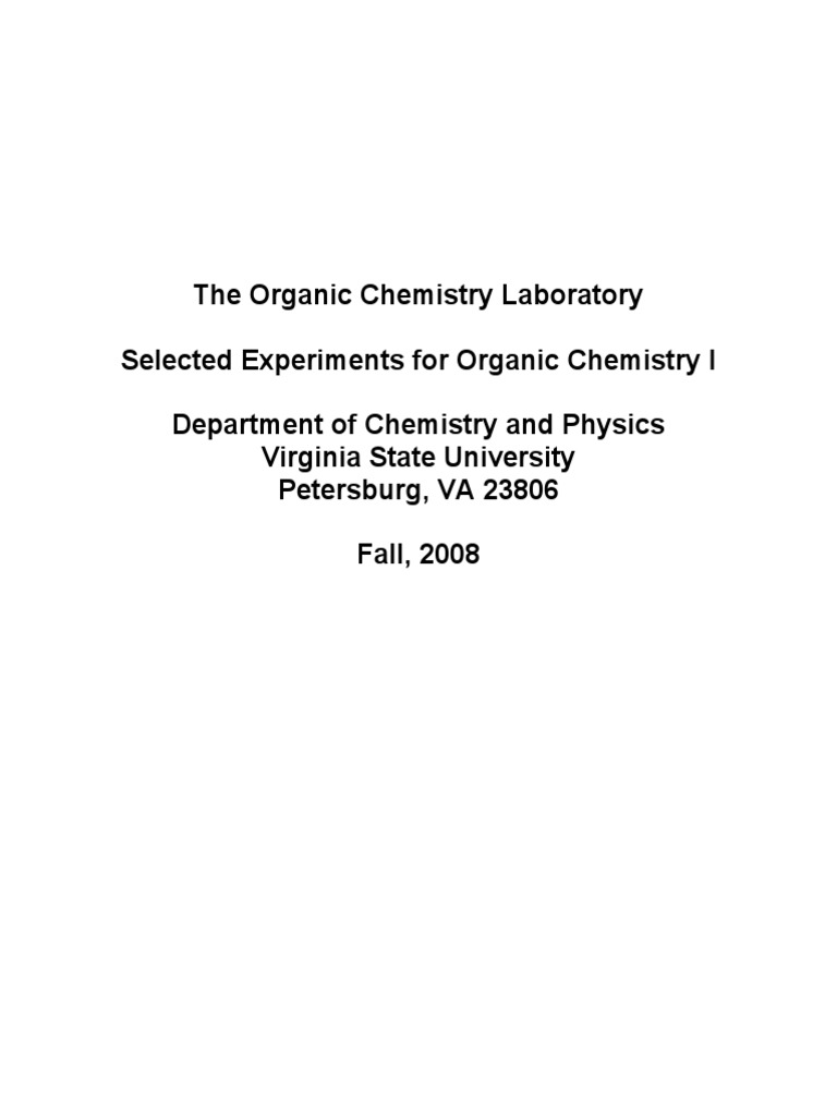 The Organic Chemistry Laboratory Selected Experiments For Organic ...