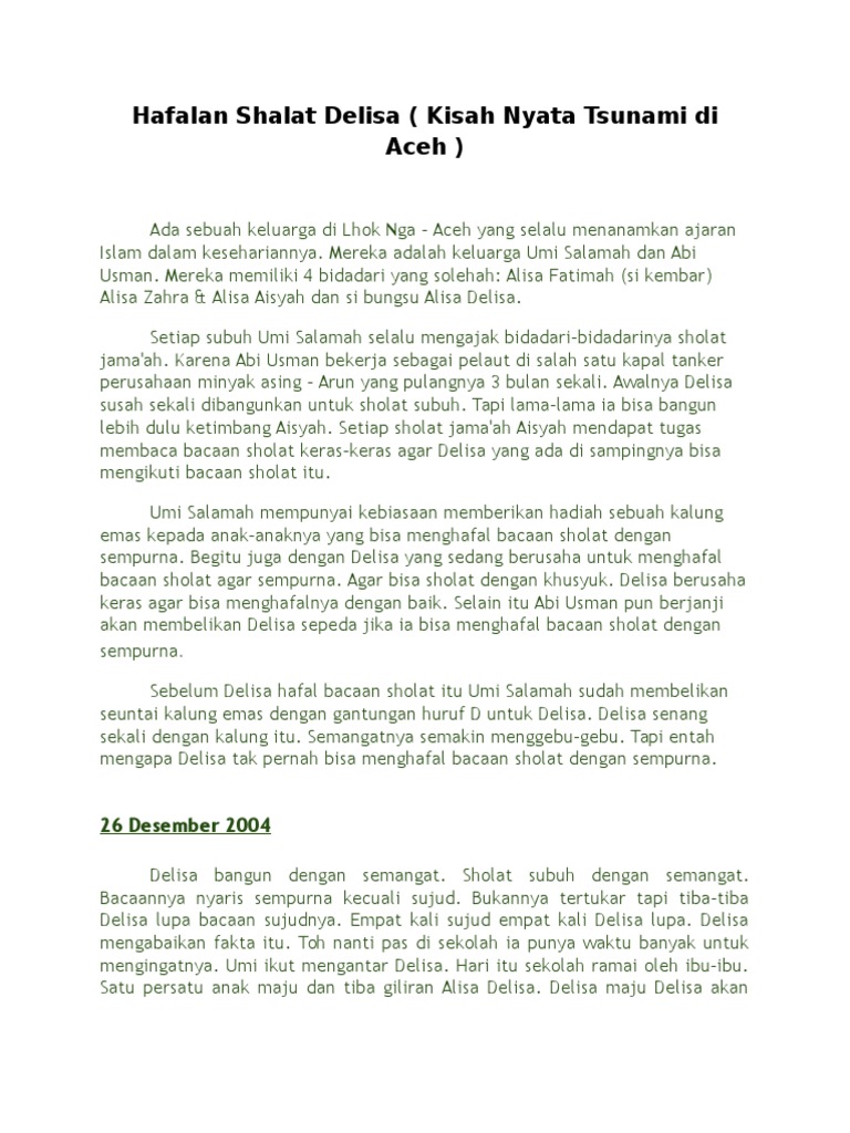 Delisa Korban Tsunami Aceh 2004 - Visit Banda Aceh