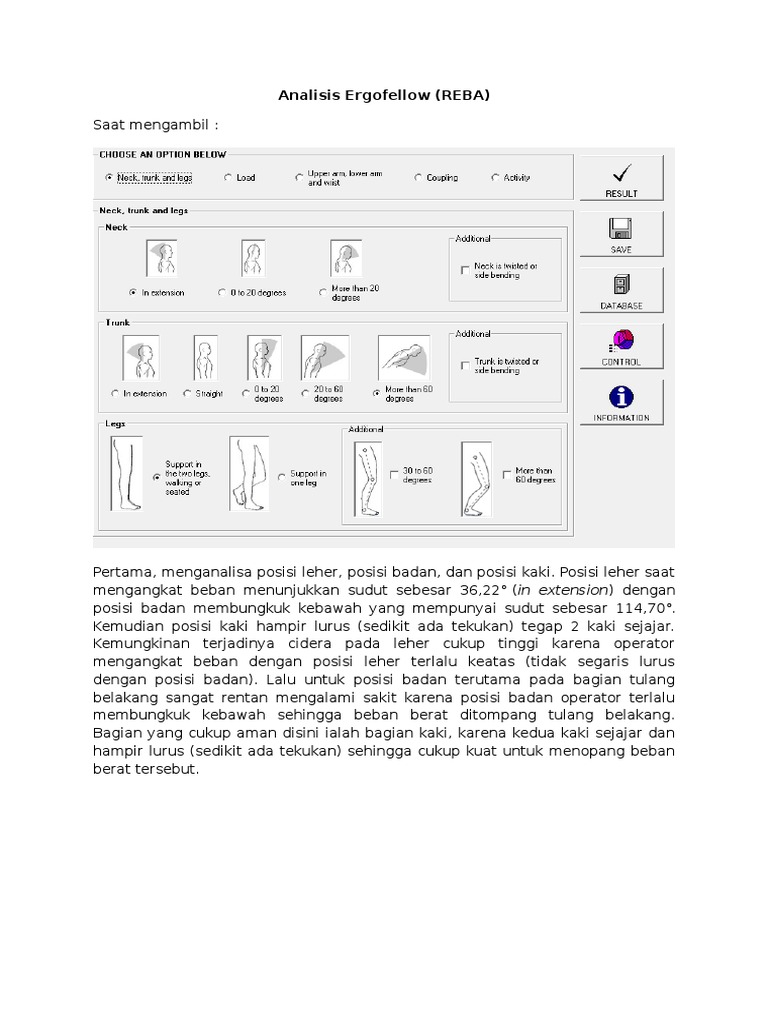 Analisis Ergofellow, REBA, Dan Kesimpulan Saran | PDF
