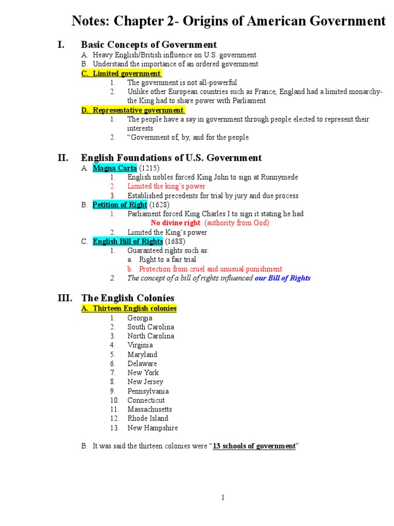 Origins of American Government: English Influence & Foundations | PDF ...