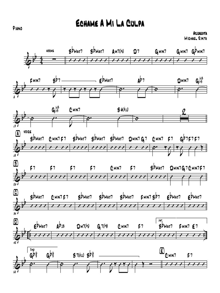 Echame A Mi La Culpa - Piano | PDF | Métodos y materiales de enseñanza ...