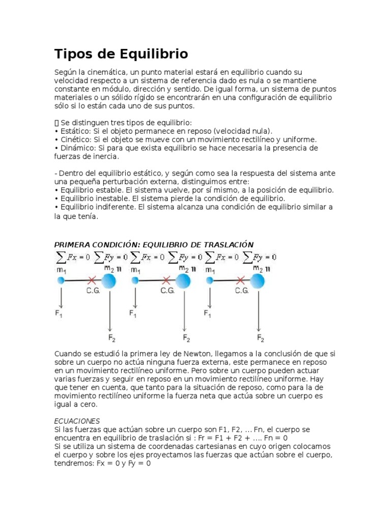 Tipos de Equilibrio | PDF | Movimiento (física) | Rotación