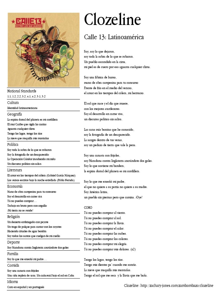 Calle 13 - Latinoamerica | PDF | America latina | Naturaleza