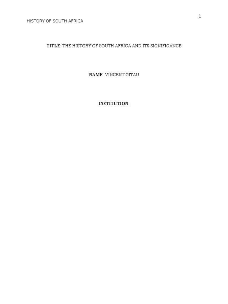 The History of South Africa | PDF | Apartheid | African National Congress