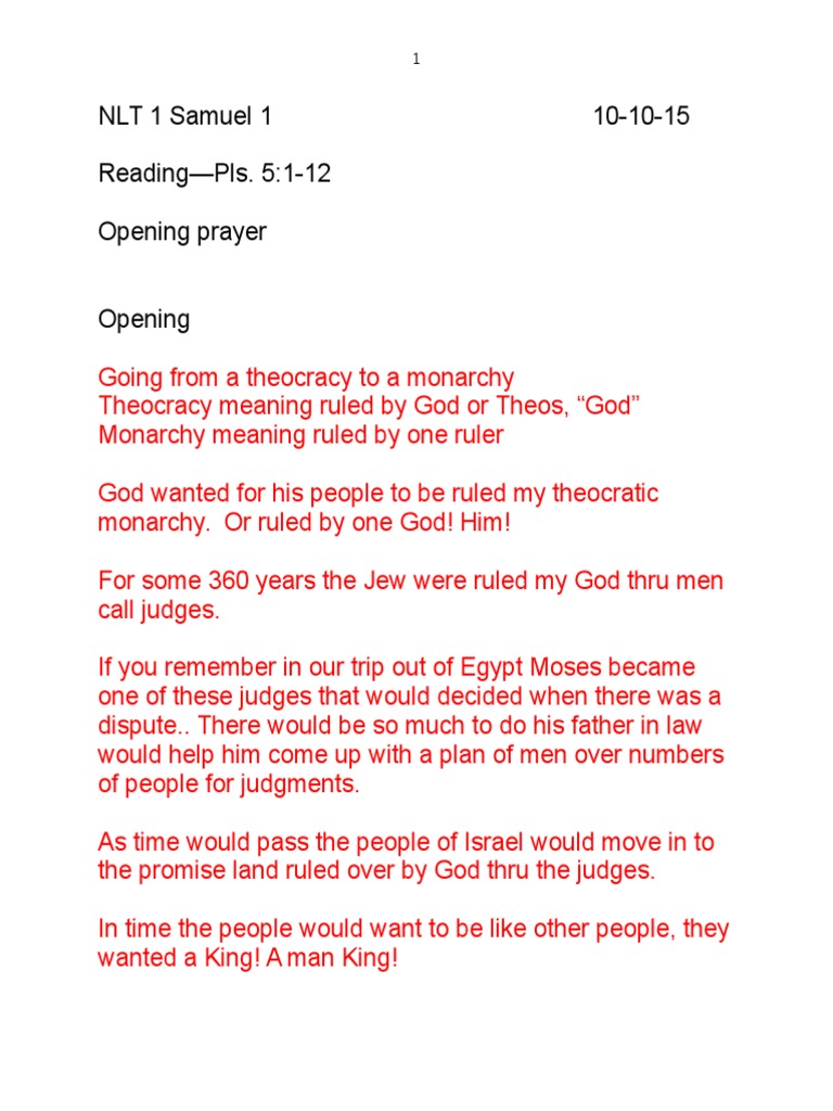 1 Samuel 1 | PDF | Samuel | Hebrew Bible