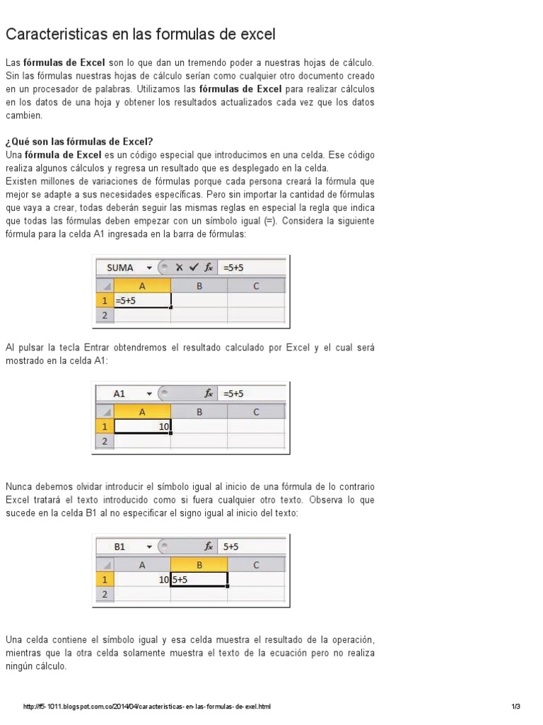 Generalidades de Excel_ Caracteristicas en las formulas de excel.pdf ...