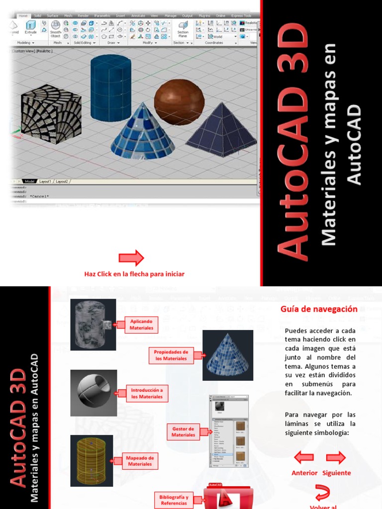 Guia de Materiales en AutoCAD | PDF | Olas | Color