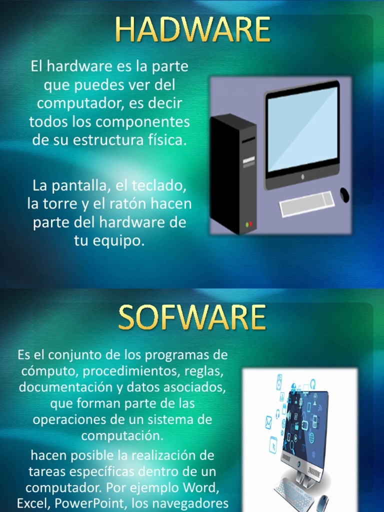 Sofware y Hadware Explicacion | PDF | Memoria del ordenador | Periférico