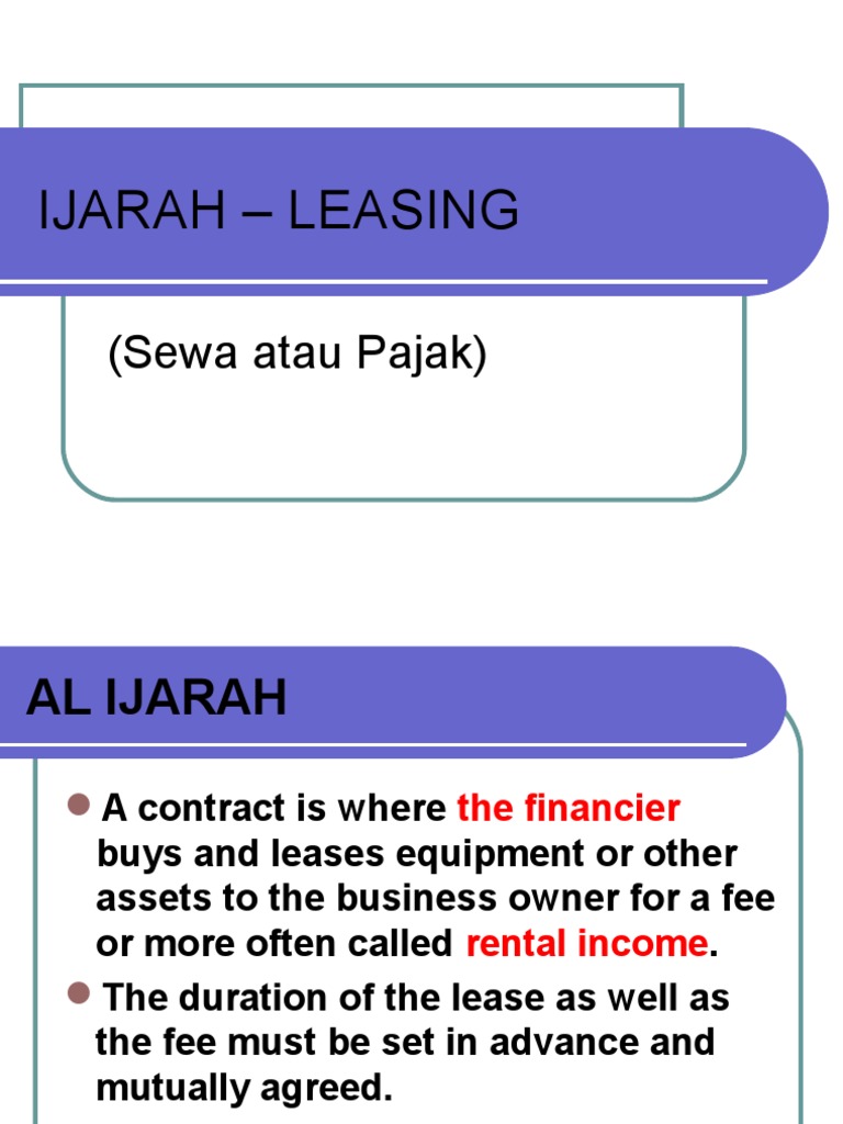 Understanding Ijarah Leasing Types | PDF | Islamic Banking And Finance ...