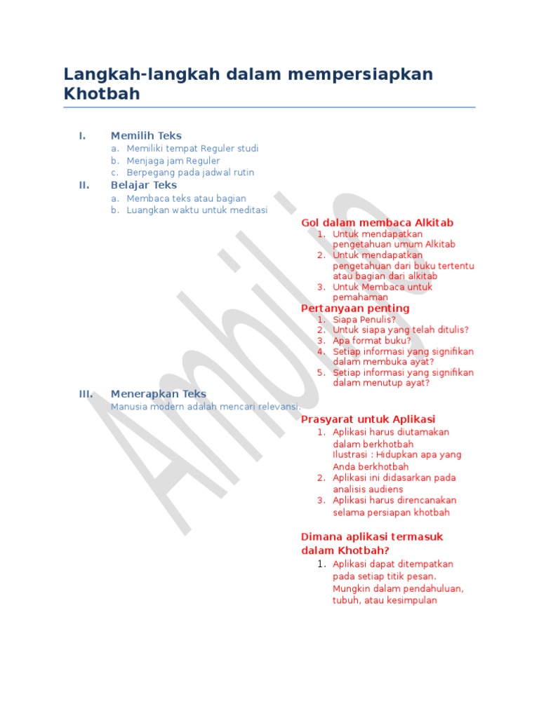 Contoh Khotbah Topikal, Tekstual & Eskpositori | PDF | Karier ...