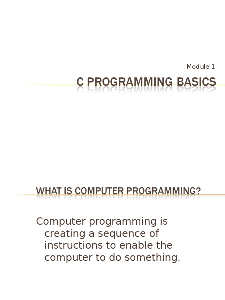 C Programming Module 1 C Programming Basic Pdf Data Type Integer 
