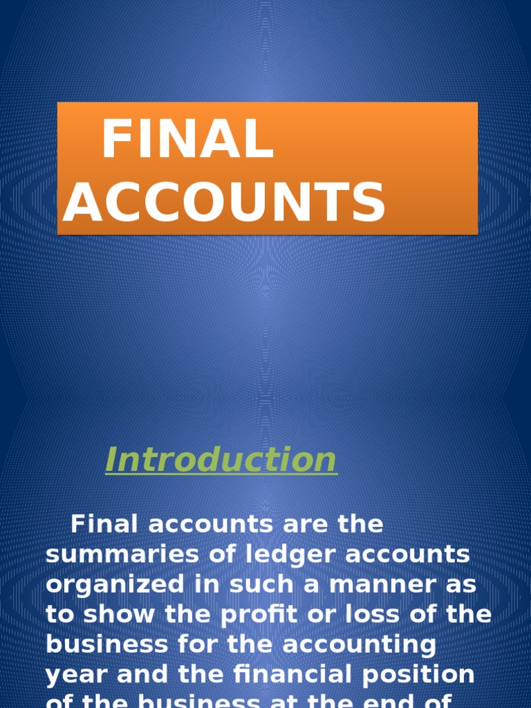 Final Accounts | PDF | Balance Sheet | Expense