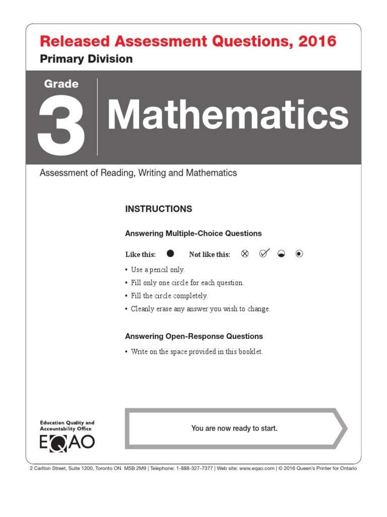 g3 Math BKLT 2016 | PDF | Educational Assessment | Teaching Mathematics