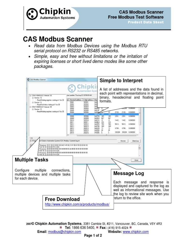 CAS DFS Modbus Scanner PDF | PDF