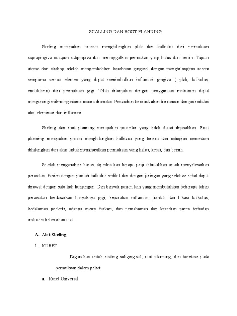 Scalling Dan Root Planning | PDF
