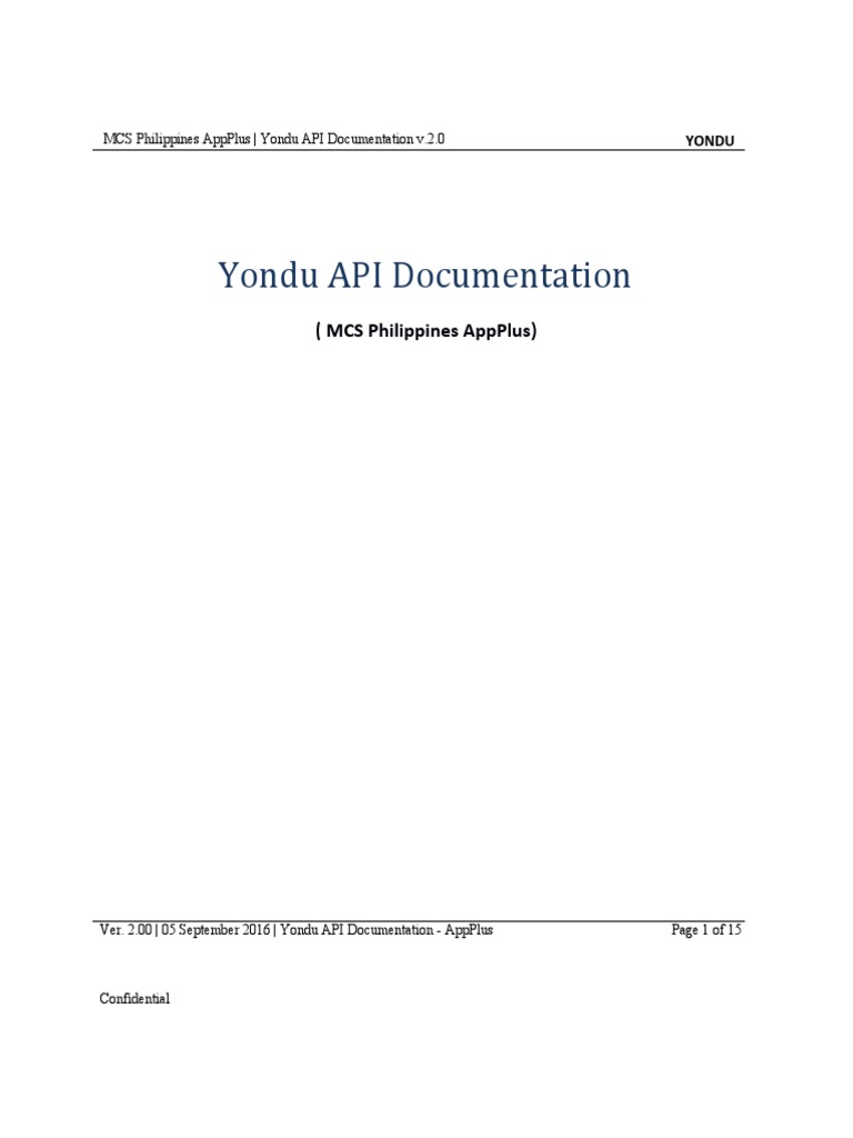 Yondu API Documentation-AppPlus v2.0 | PDF | Hypertext Transfer Protocol | Application ...