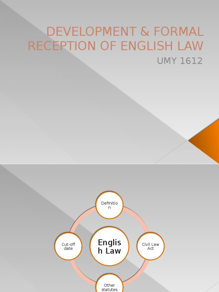 Development & Formal Reception of English Law | PDF | English Law ...