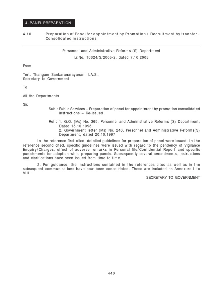 GO - Preparation of Panel | PDF | Recruitment | Government