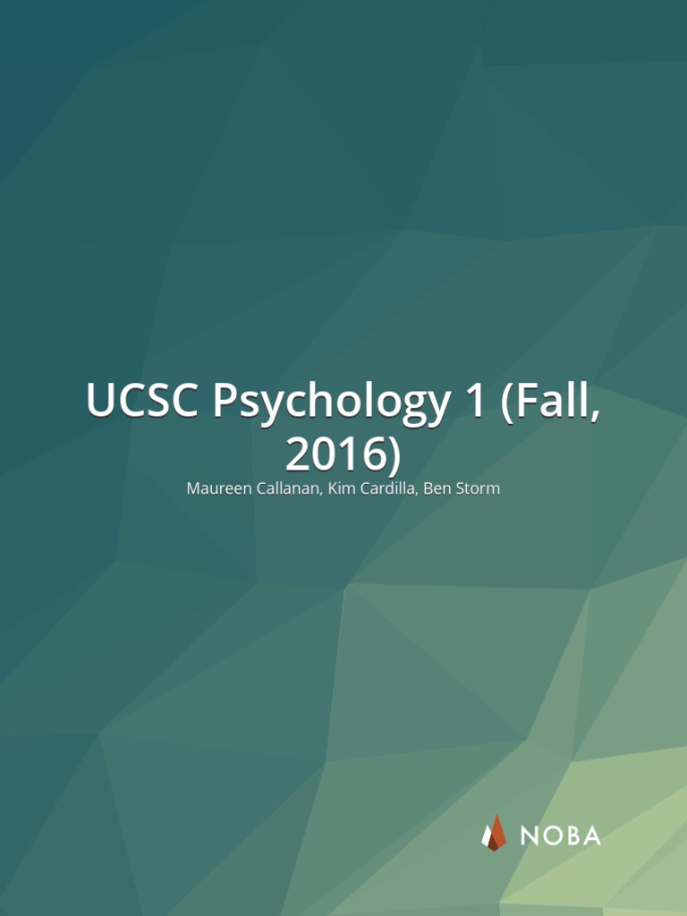 UCSC Psychology 1 | PDF | Psychology | Experiment