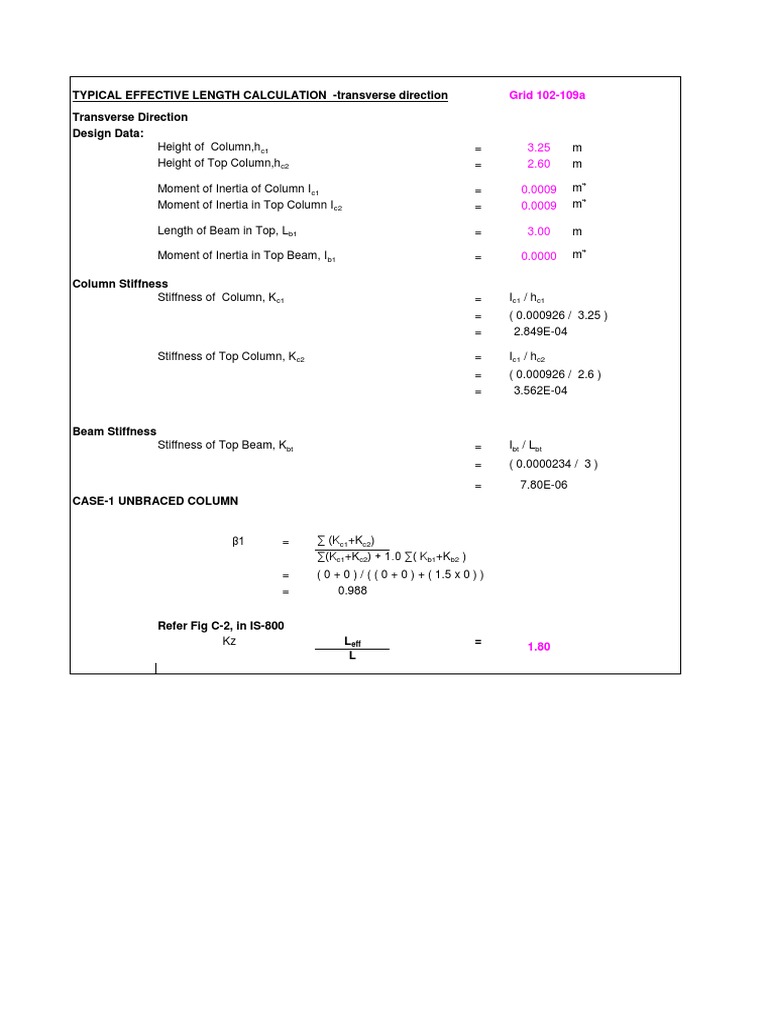 Effective Length - Calc PDF | PDF