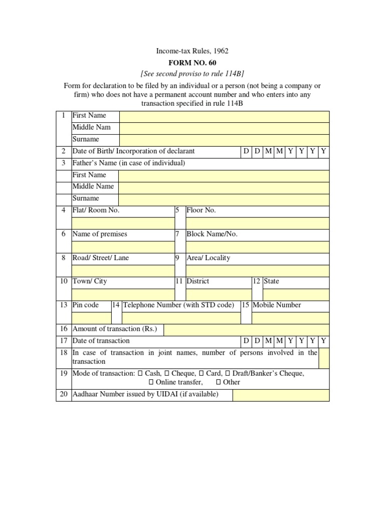 Form 60 | PDF | Government Information | Government