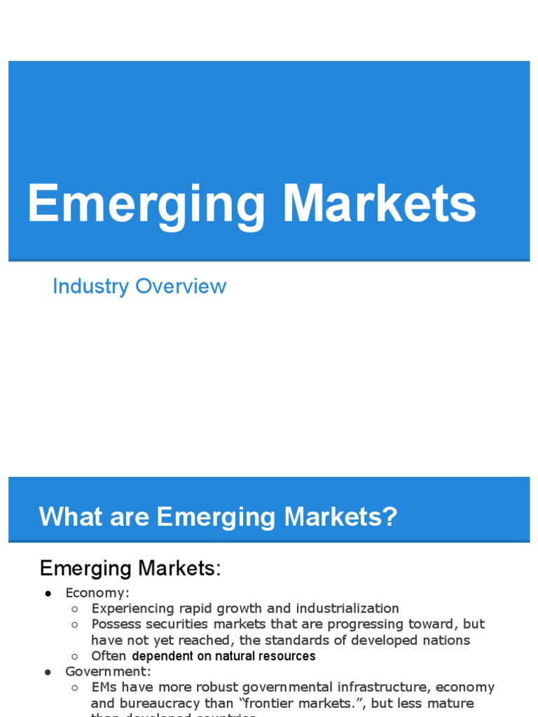 Emerging Markets Overview | PDF | Emerging Markets | Financial Risk